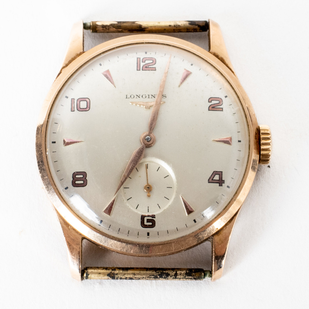 HERRARMBANDSUR, 14k guld, Longines, 1900-talets mitt, t | Auktion