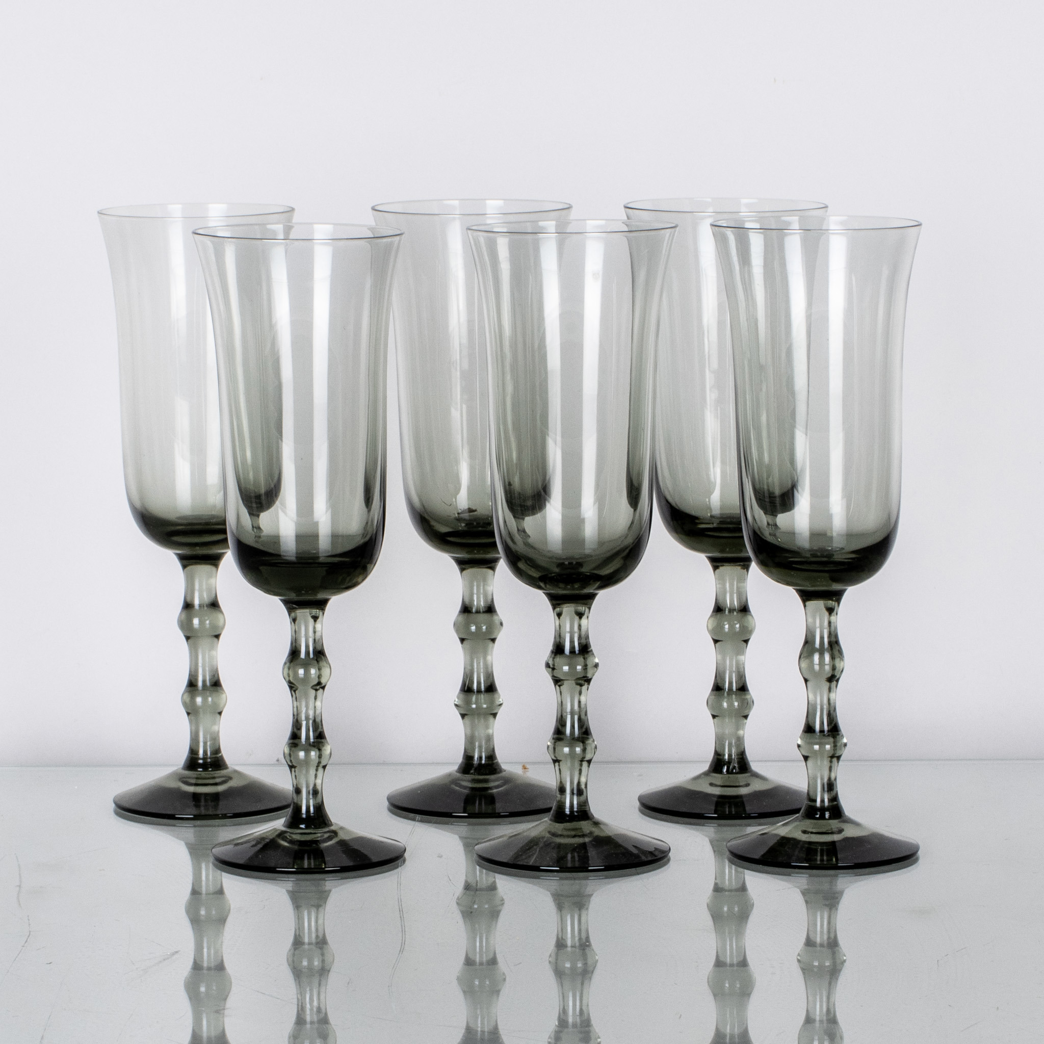 SIMON GATE, 6 st vinglas, "Salut", glas, Orrefors, 1900 | Auktion